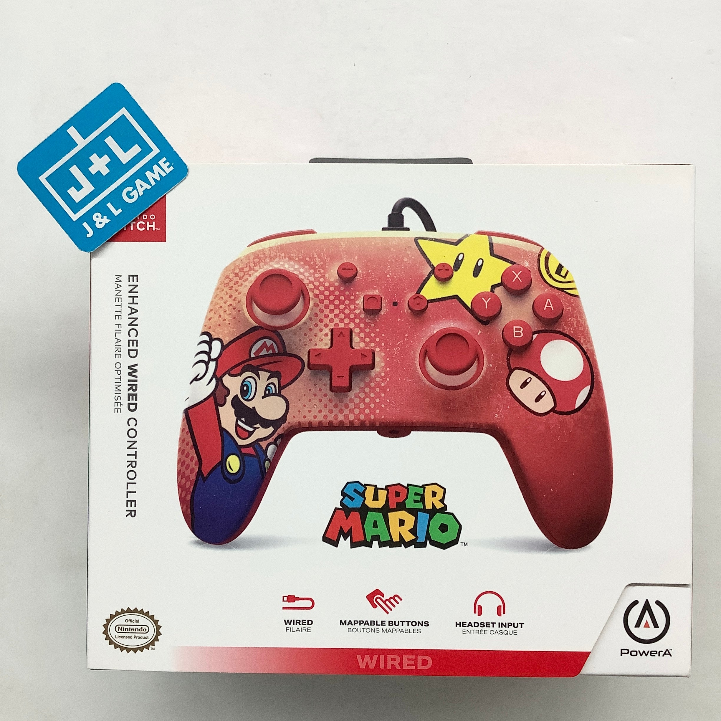 PowerA Enhanced Wired Controller (Mario Vintage) - (NSW) Nintendo Swit ...