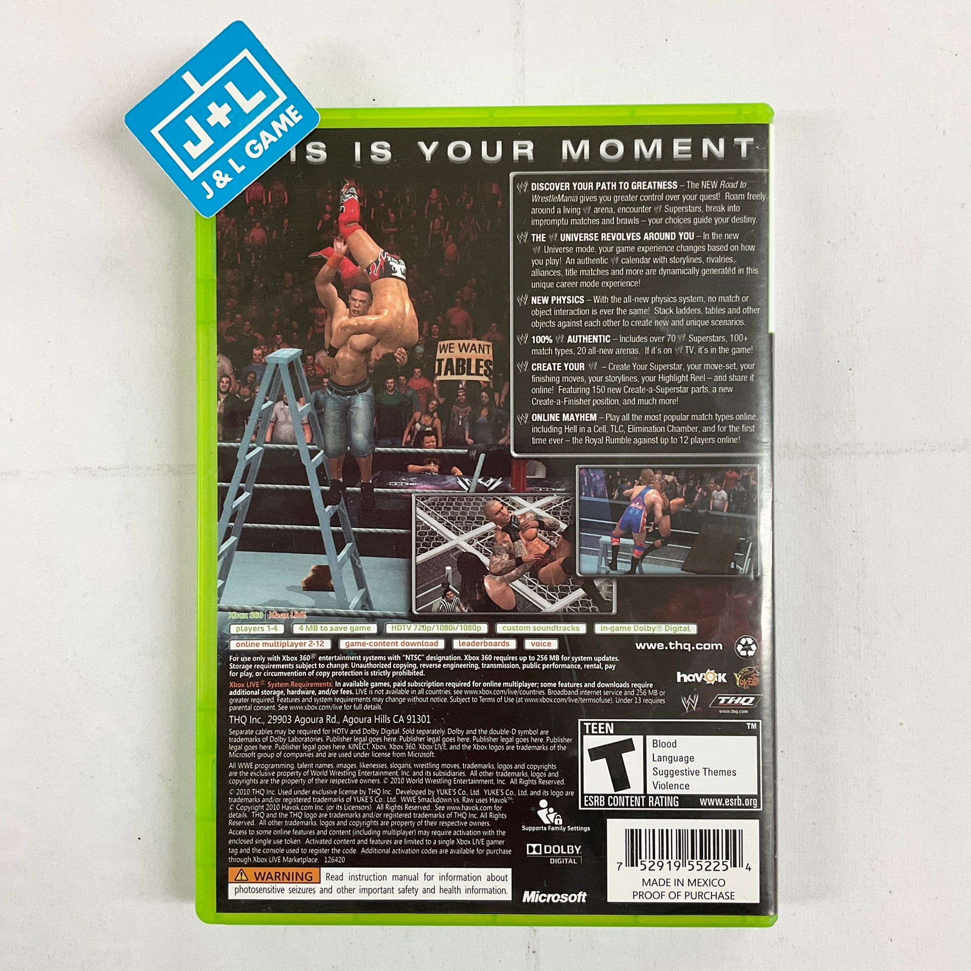 WWE SmackDown vs. Raw 2011 - Xbox 360 [Pre-Owned] | J&L Game