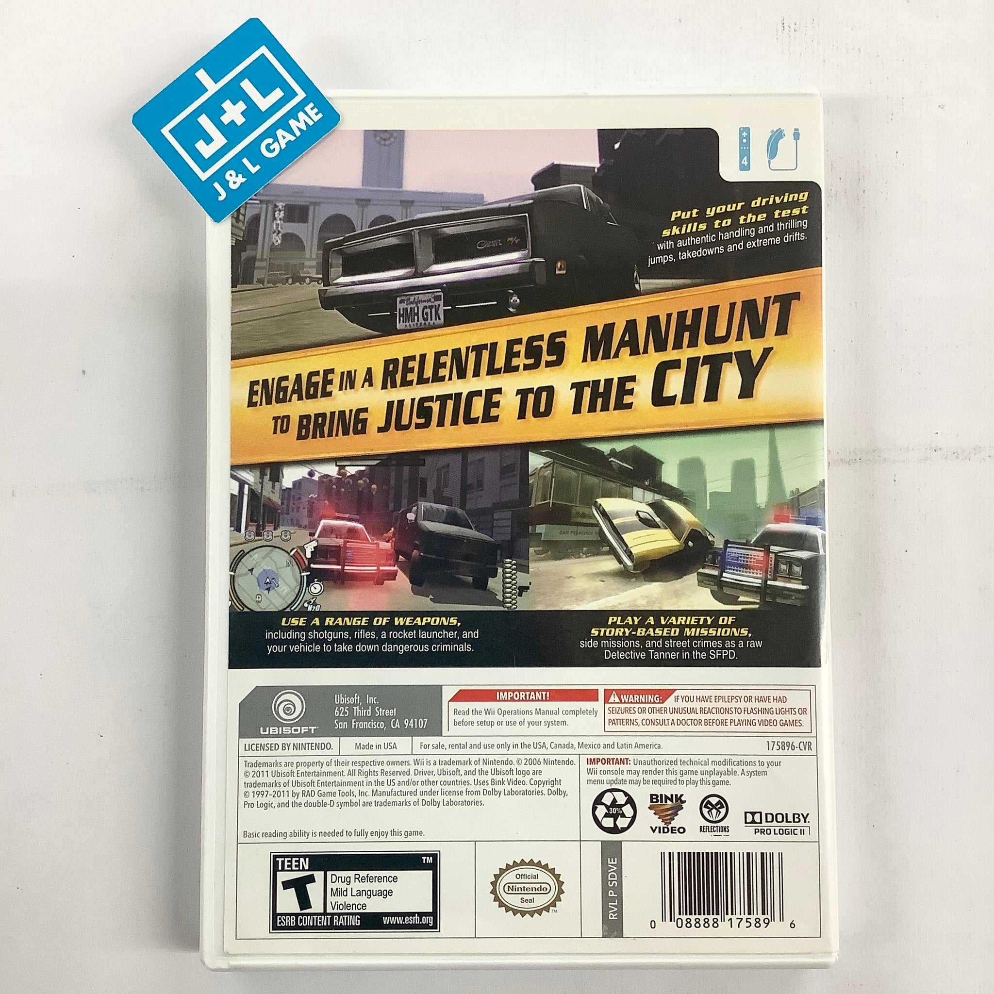 Driver: San Francisco - Nintendo Wii [Pre-Owned] – J&L Video Games New ...