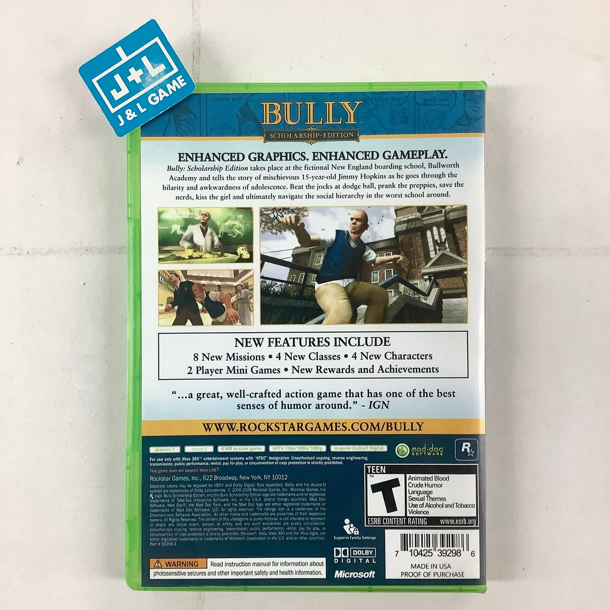 Bully: Scholarship Edition (Platinum Hits) - Xbox 360 [Pre-Owned] – J&L ...