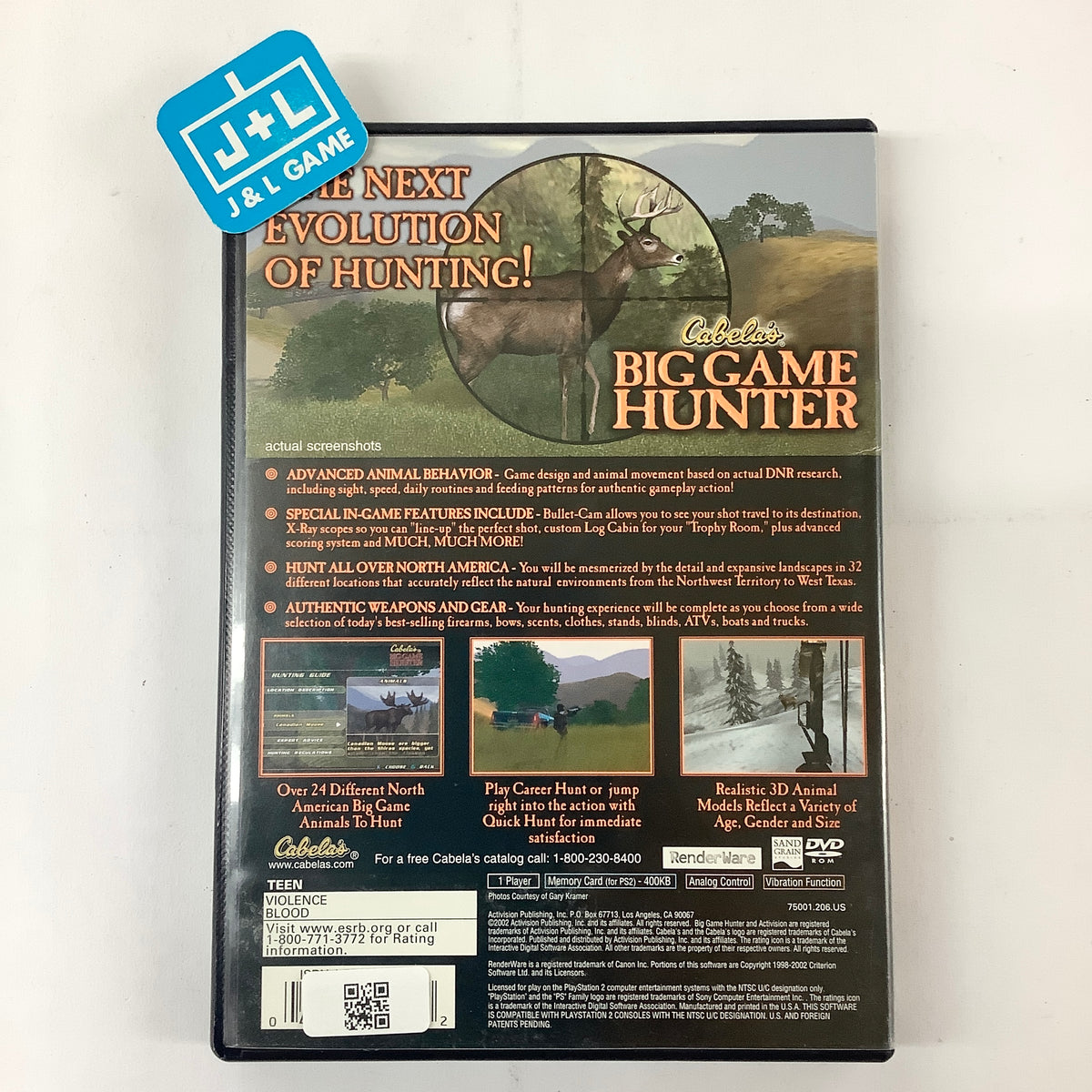 Cabela's Big Game Hunter (2002) - (PS2) PlayStation 2 [Pre-Owned] | J&L ...