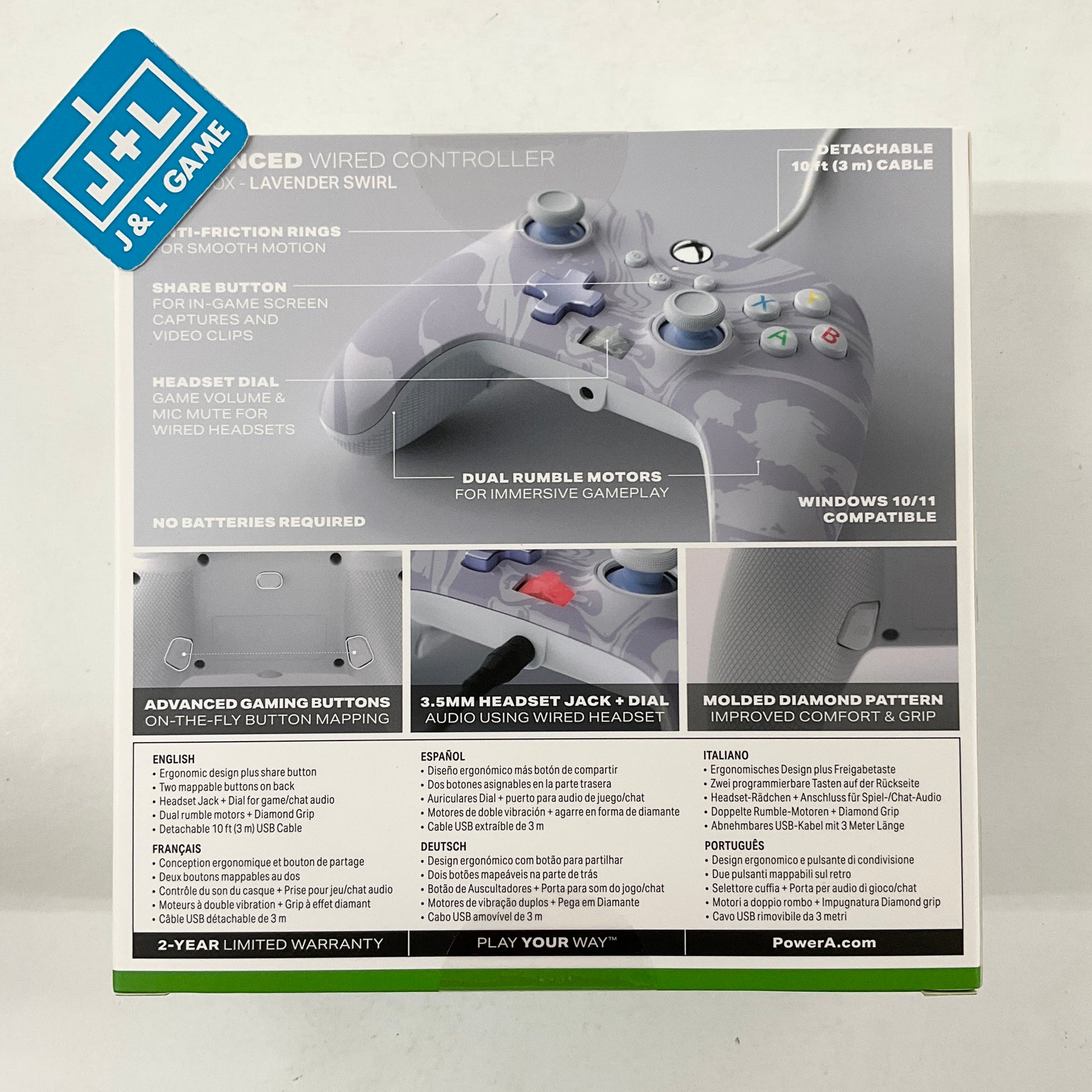 PowerA Enhanced Wired Controller (Lavender Swirl) - (XSX) Xbox Series ...