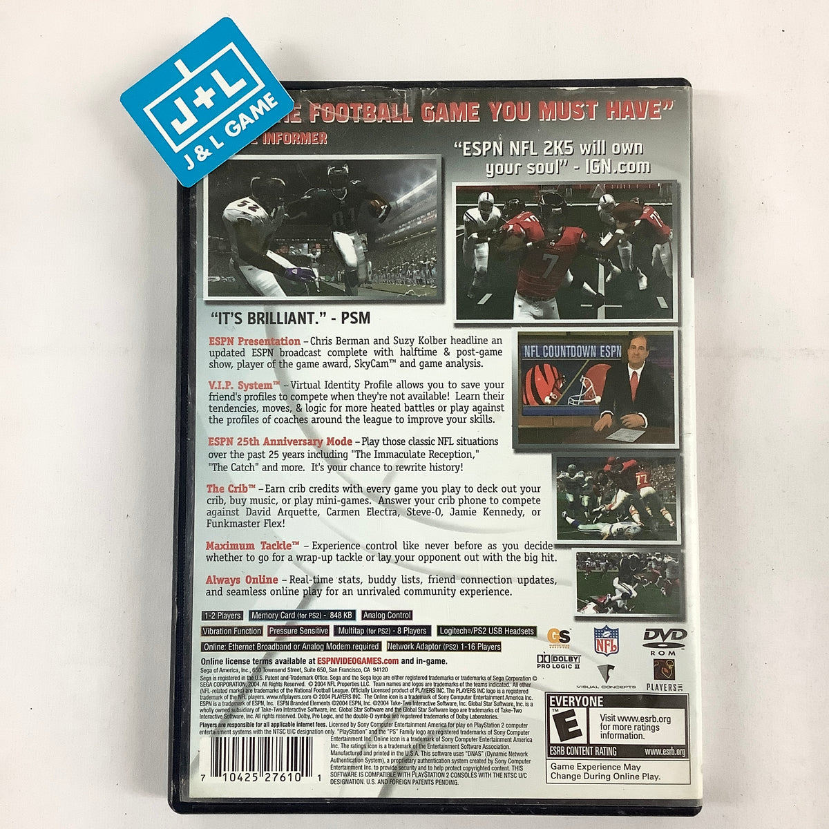 ESPN NFL 2K5 - (PS2) PlayStation 2 [Pre-Owned] | J&L Game