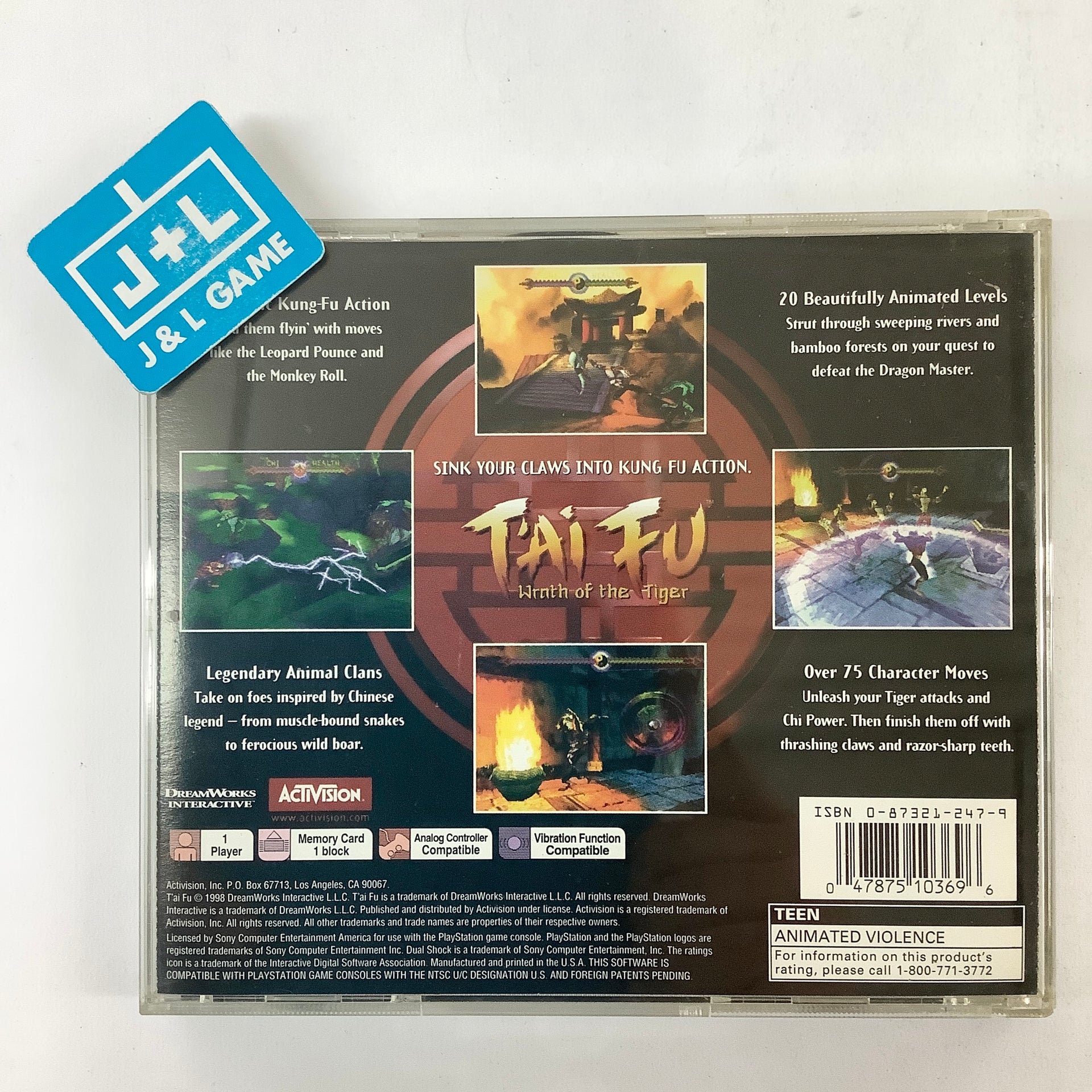 T'ai Fu: Wrath of the Tiger - (PS1) PlayStation 1 [Pre-Owned] | J&L Game