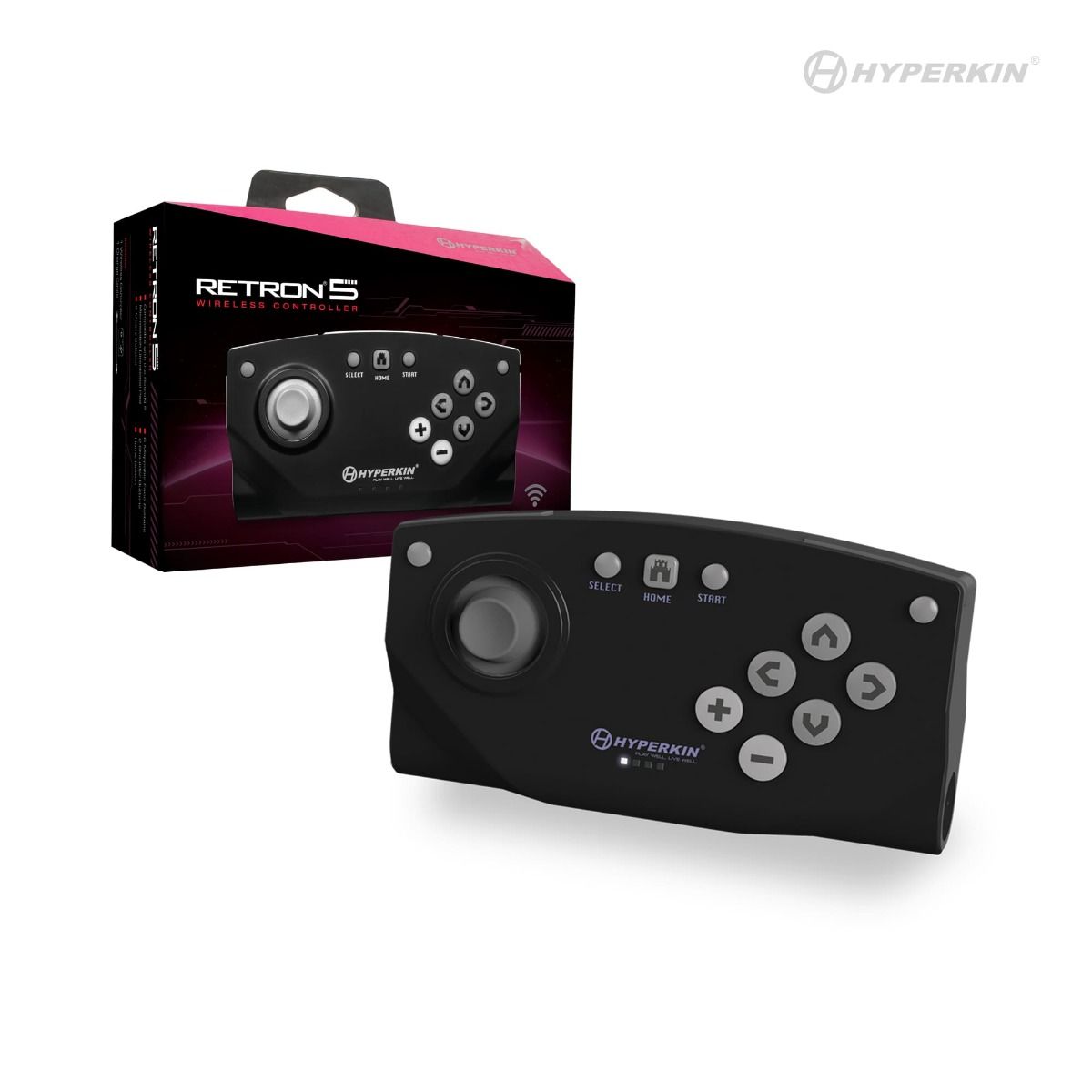 Hyperkin Retron 5 Wireless Controller (Black) - (SNES) Super Nintendo ...